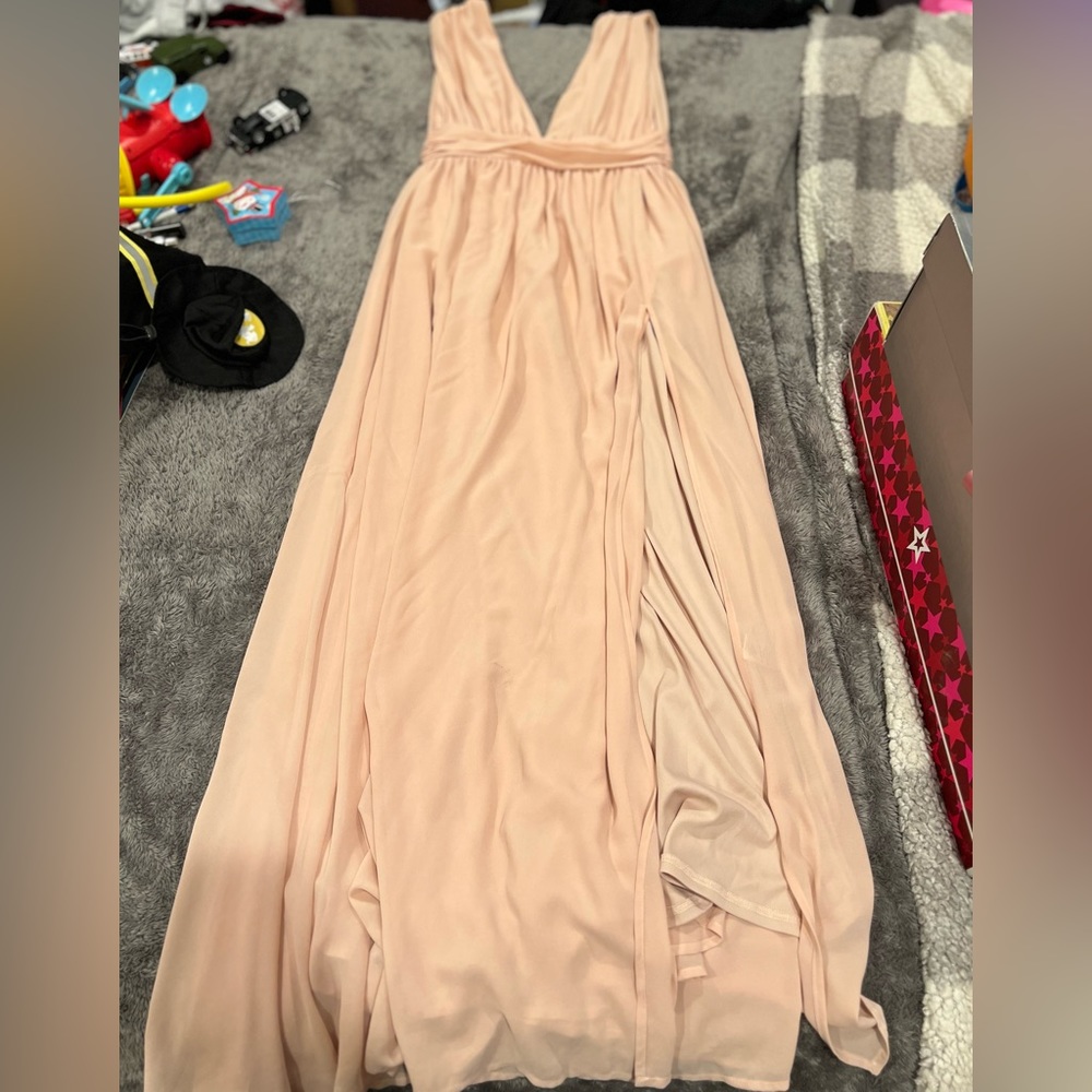 Lulus Long Peach Dress - Gem